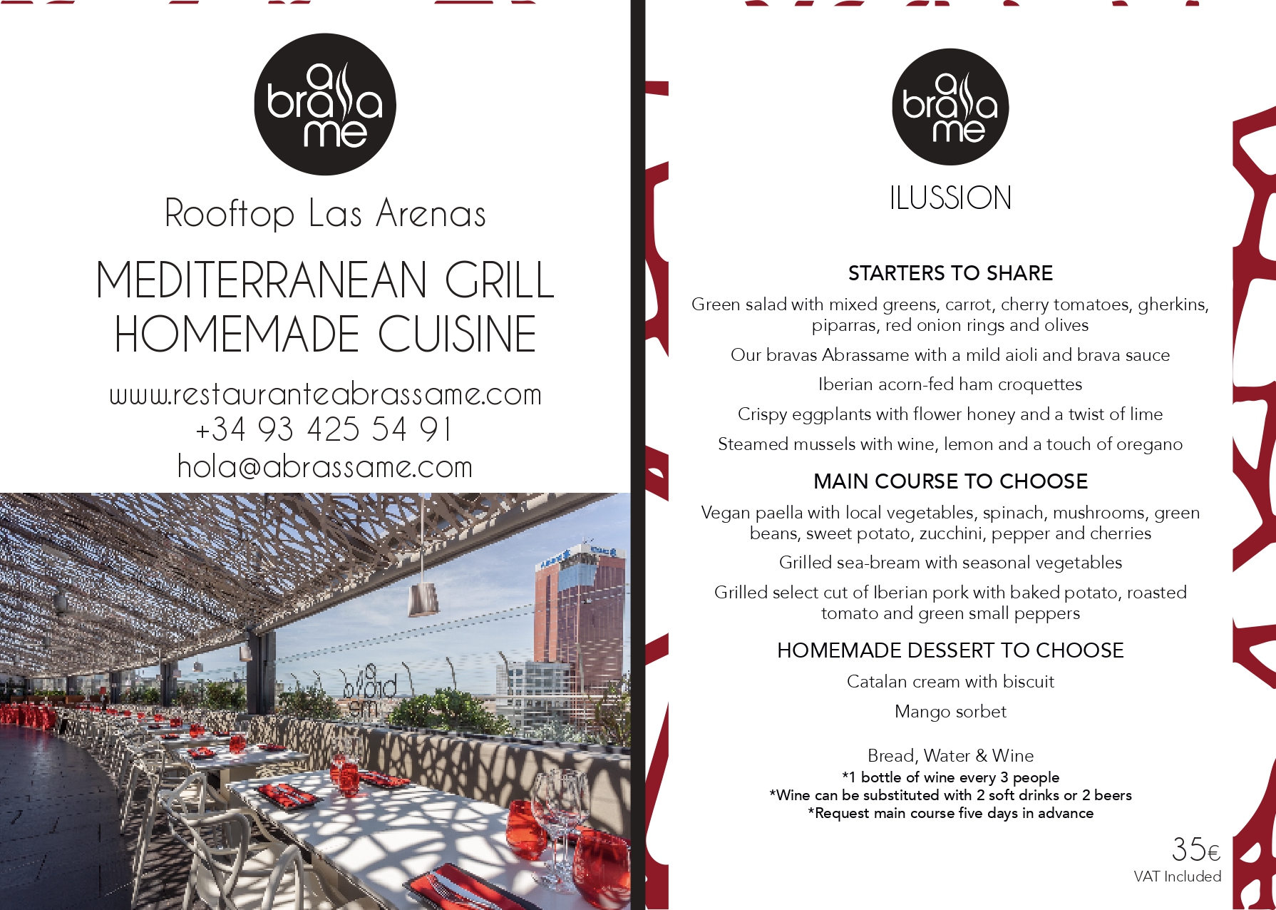Mediterranean and Grill Menus for Groups in Barcelona
